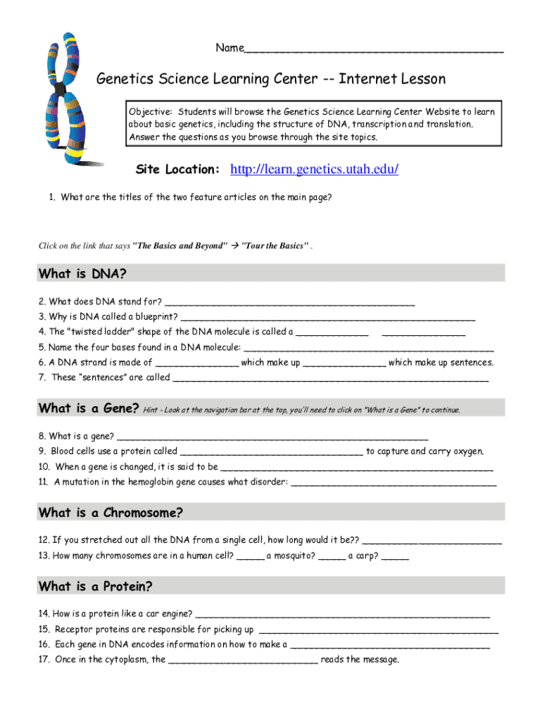 Fillable Online Tour of basic genetics worksheet answers Fax Email ...