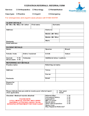 Fillable Online Get in touch - Fitzpatrick Referrals Fax Email Print ...