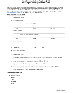Fillable Online hir doh hawaii Hawaii Immunization Registry Opt-Out ...