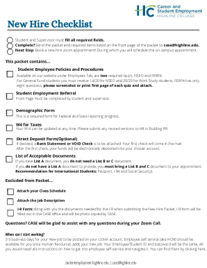 Fillable Online New hire paperwork: What to include in your new hire ...