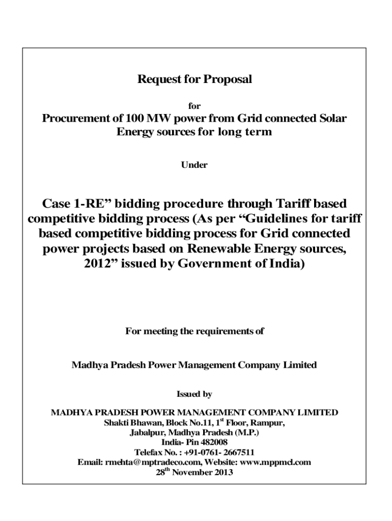 Fillable Online Request for Proposal (RfP) For Procurement of 1000 MW ... Fax Email Print ...