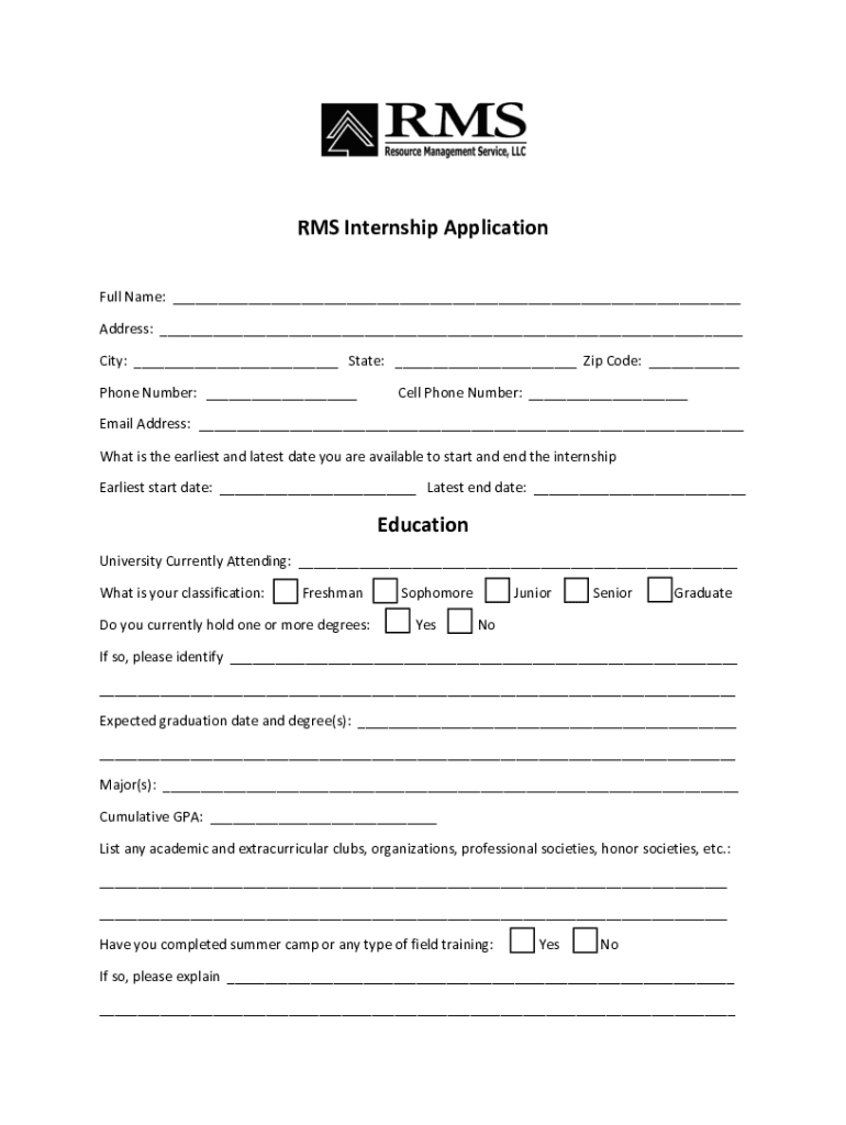 Fillable Online Internship Application - Broward County Health Department Fax Email Print ...