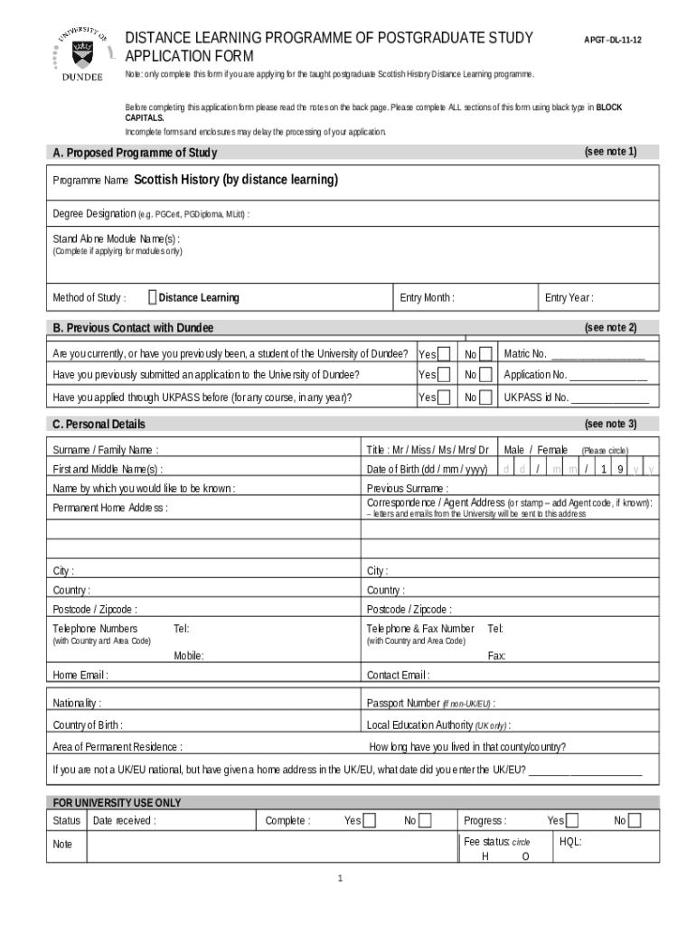 Taught degree programmes AZ - Scottish History Doc Template | pdfFiller