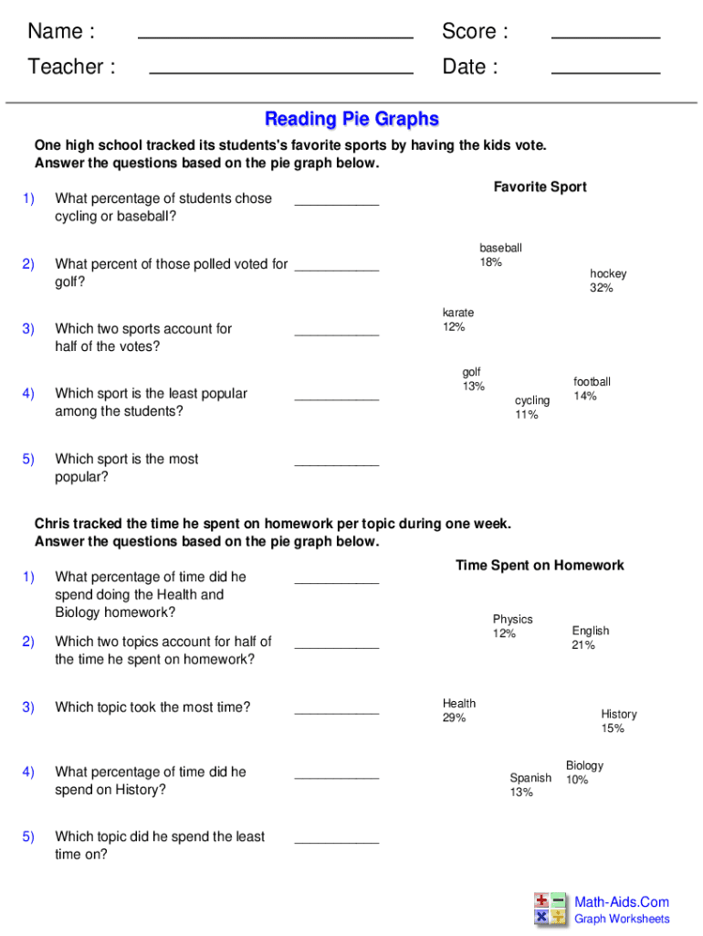 Fillable Online Reading Pie Graphs Fax Email Print - pdfFiller