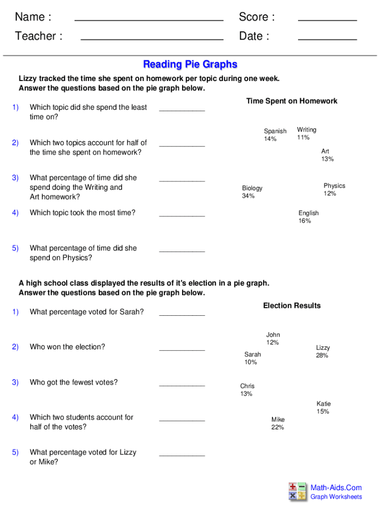 Fillable Online Pie Graph Interactive Worksheet Fax Email Print - pdfFiller