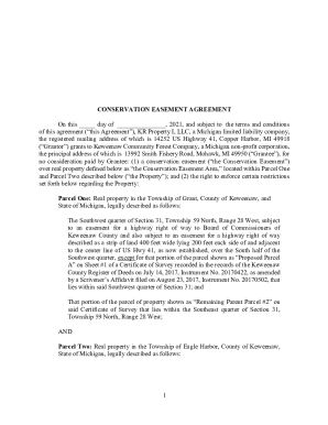 Fillable Online 1 CONSERVATION EASEMENT AGREEMENT On this Fax Email ...