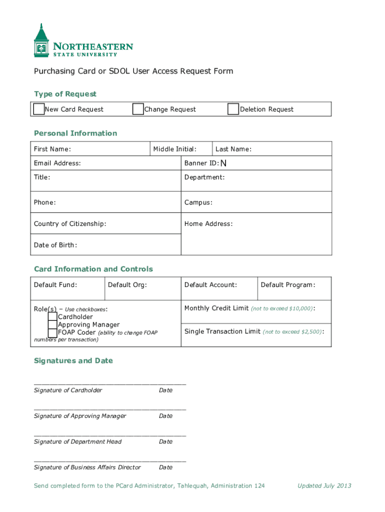 Fillable Online Purchasing Card New Account Application/Agreement Fax ...