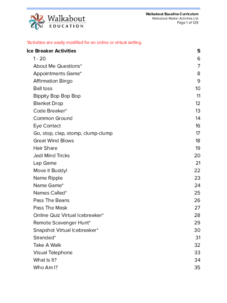 Fillable Online 59 Ice Breaker Games That Your Team Won't Find Cheesy ...