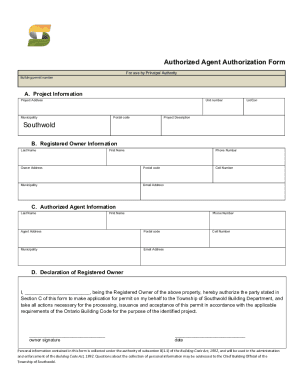 Fillable Online SW Authorized Agent Authorization Form.docx Fax Email ...