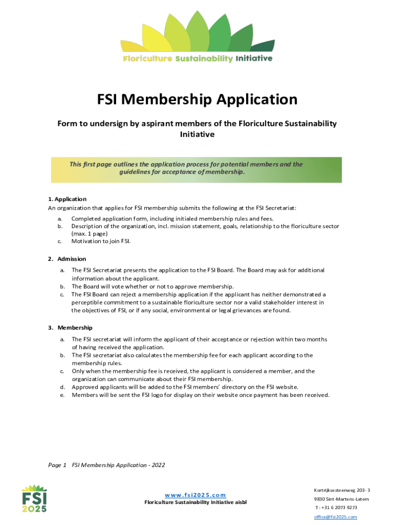 Fillable Online FSI Firm Membership Application Fax Email Print - pdfFiller
