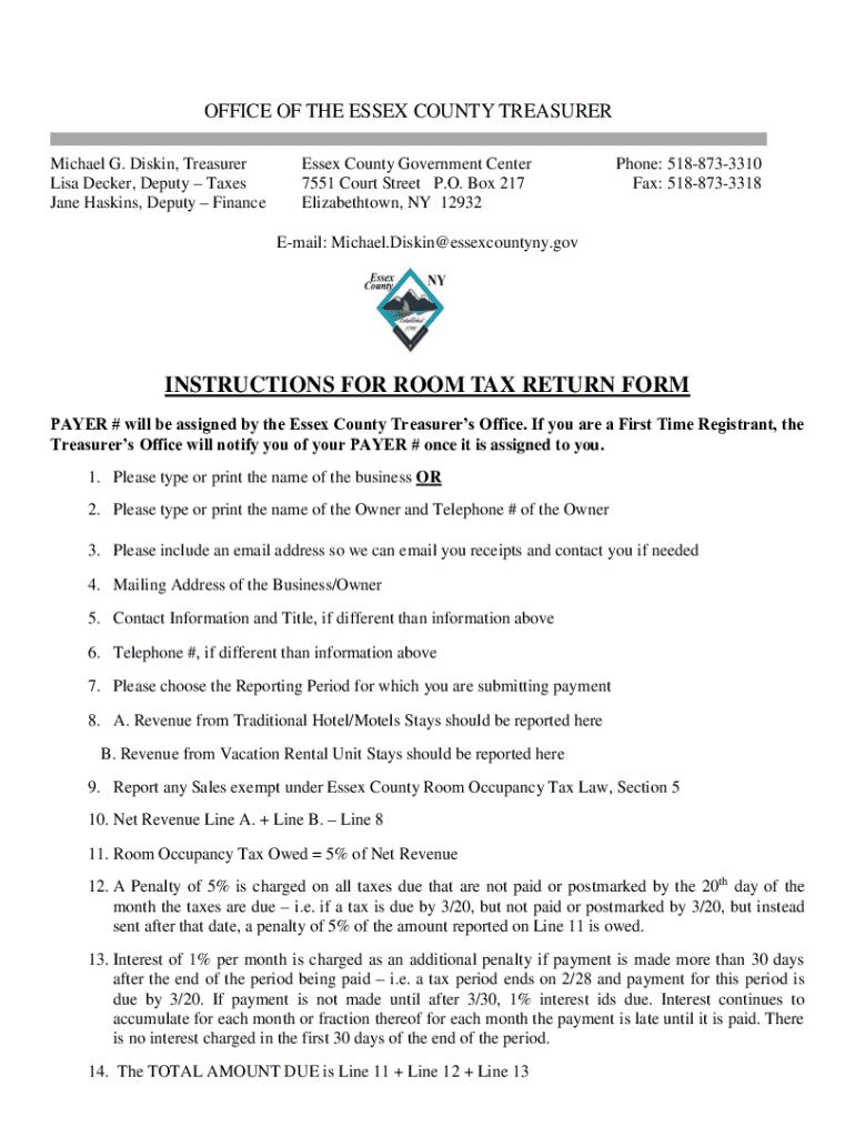 Fillable Online Room Occupancy Tax Registration Form Fax Email Print - pdfFiller