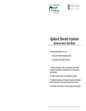 Fillable Online Epidural steroid injections and selective nerve root ...