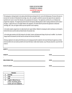 SAMPLE MSW FOUNDATION LEARNING CONTRACT/ ... - ssw uga Doc Template ...