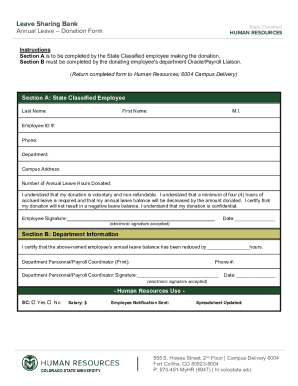 Fillable Online ANNUAL LEAVE DONATION DIRECT TRANSFER FORM Fax Email Print - pdfFiller