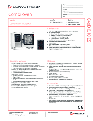 Fillable Online Convotherm C4 ED 6.10ES Half-Size Combi-Oven, ... Fax ...