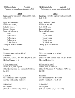 Fillable Online 4th and 5th Grade School Catechism Bee Questions and ...
