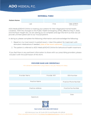 Fillable Online ADO Medical Referral Form Fax Email Print - pdfFiller