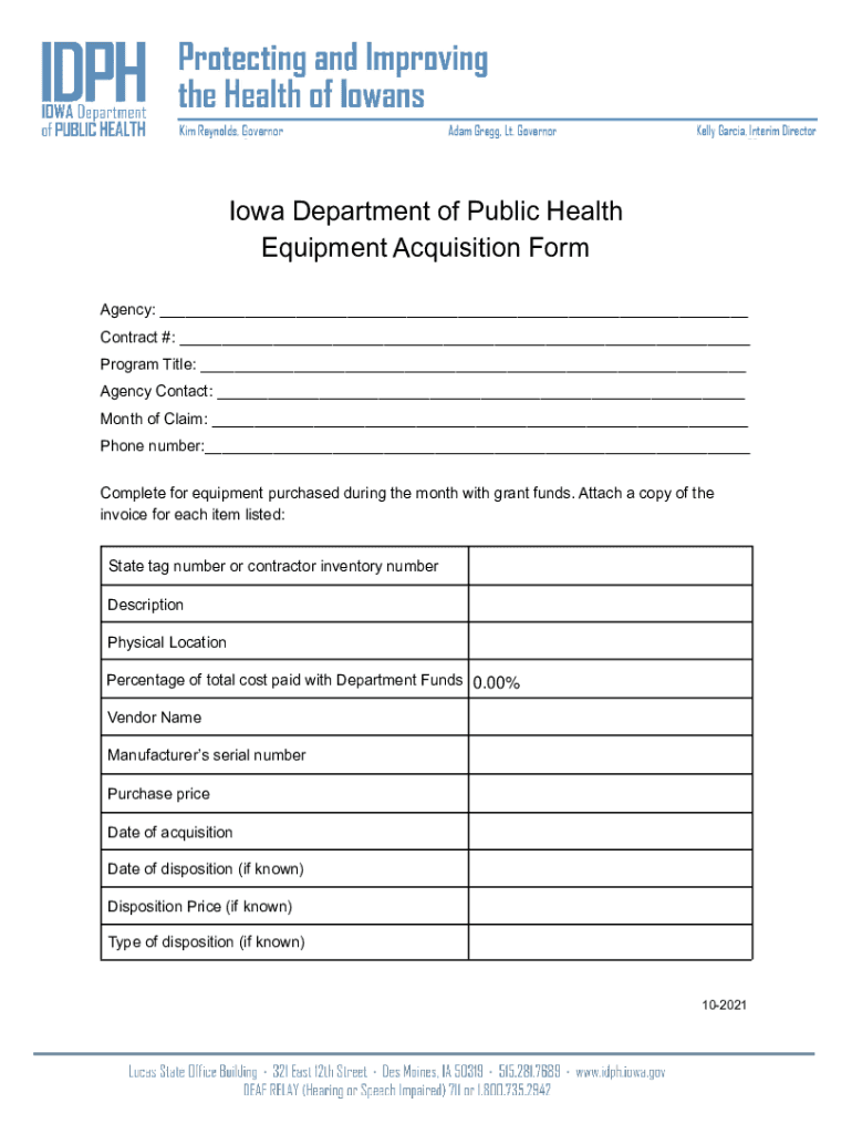 Fillable Online Equipment Acquisition Form Fax Email Print - pdfFiller