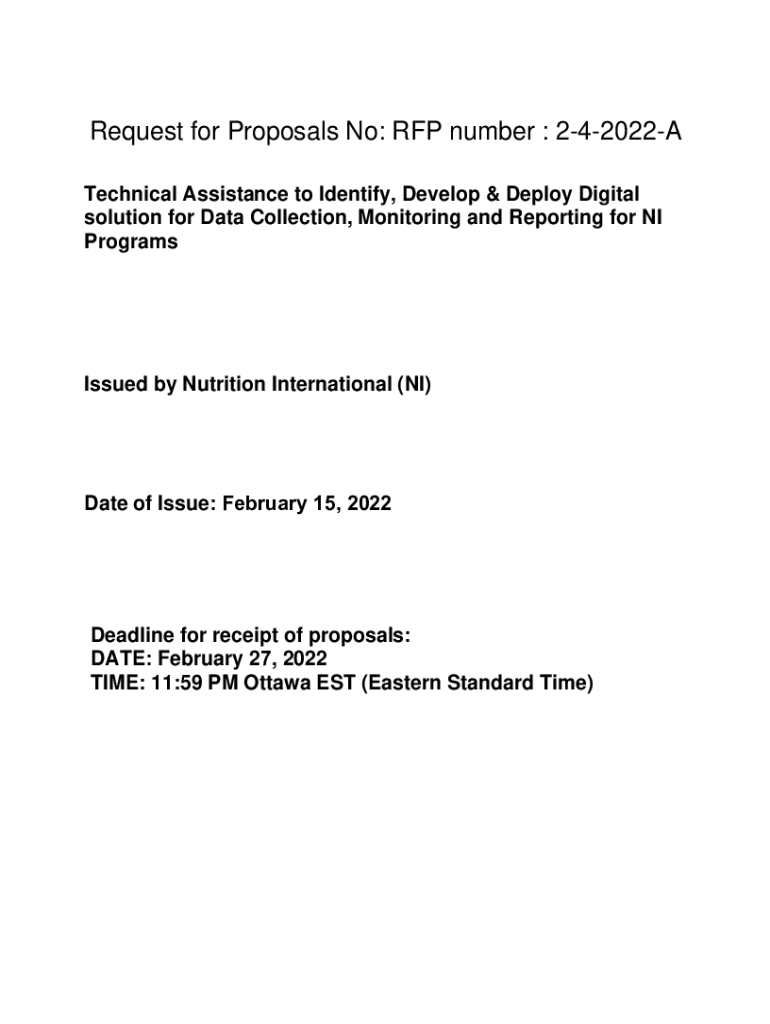 Fillable Online RFP - Template Fax Email Print - pdfFiller