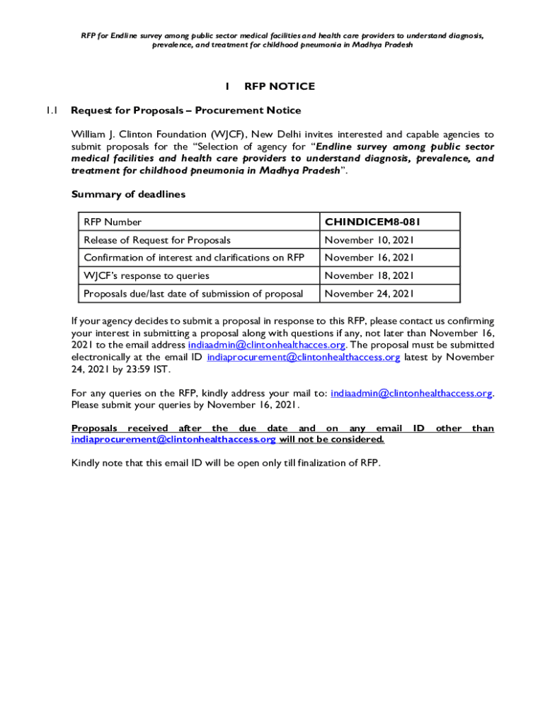 Fillable Online RFP for Endline survey among public sector medical ...