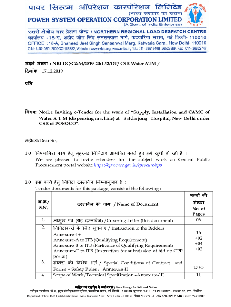 Fillable Online Northern Regional Load Despatch Centre, In Re Fax Email Print - pdfFiller
