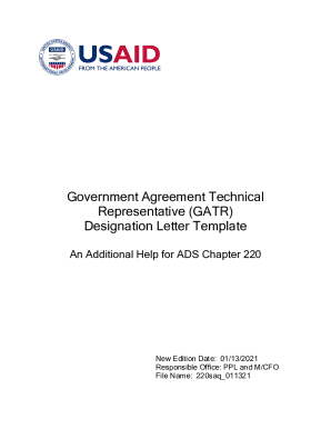 Fillable Online Government Agreement Technical Representative (GATR ...
