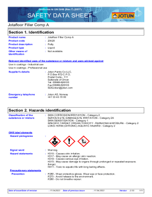 Fillable Online Technical Data Sheet Jotafloor Filler Fax Email Print - pdfFiller