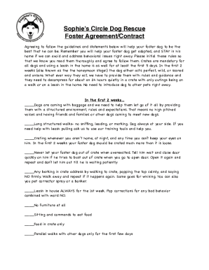Fillable Online Foster Agreement - Sign Templates Fax Email Print ...