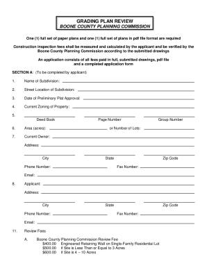 Fillable Online Grading Plan Review Application Fax Email Print - pdfFiller
