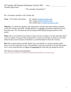 Fillable Online AP Calculus AB Past Exam Questions - AP Central Fax ...