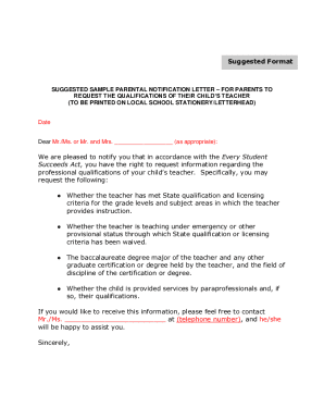 Fillable Online Parents Right to Know Resource & Template Fax Email ...