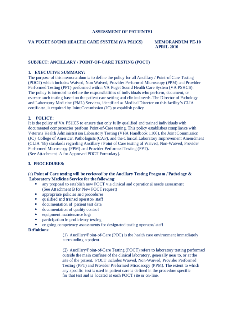 Comprehensive Healthcare Inspection of the VA Puget ... Doc Template ...