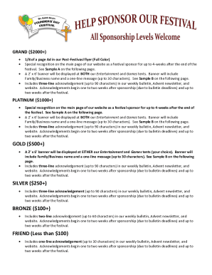Fillable Online Sponsor Flyer Framework.pages Fax Email Print - pdfFiller