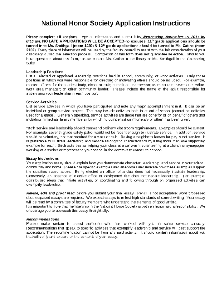 NHS-Application-Packet-for-Students. ... - washingtonlee apsva Doc ...