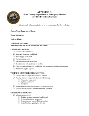 Fillable Online Live Fire Evolution Sample Checklist Fax Email Print ...