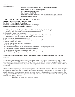Fillable Online The Initial Psychiatric Evaluation of Children and ...