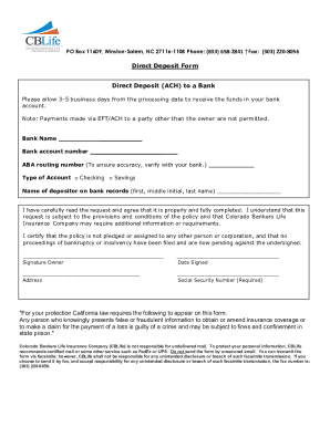 Fillable Online CBL Direct Deposit Form For Website Fax Email Print ...