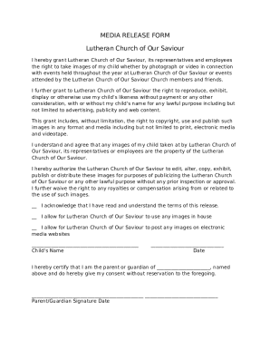 Documents and s - Our Saviour's Lutheran Church Doc Template | pdfFiller