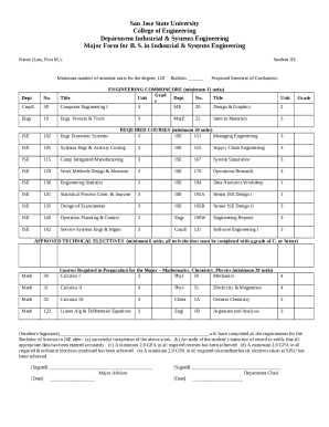 B.S. in Industrial and Systems Engineering Doc Template | pdfFiller