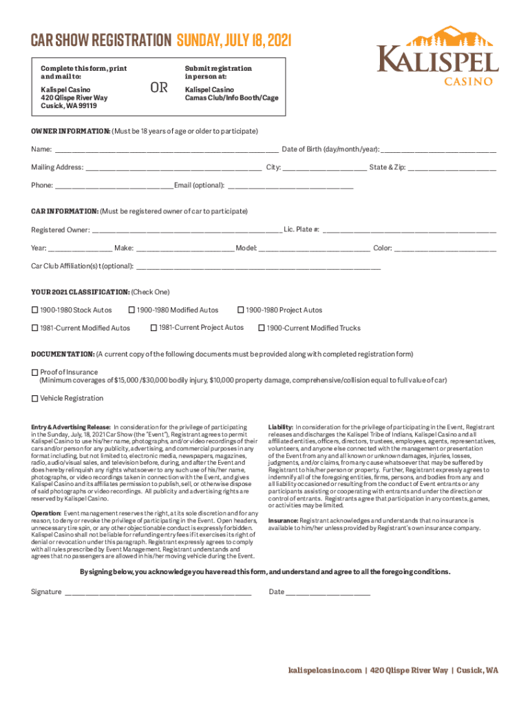 Fillable Online Classic Car Show Fax Email Print - pdfFiller