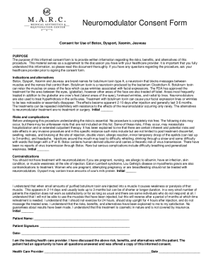 Fillable Online Neuromodulator Consent Form Fax Email Print - pdfFiller