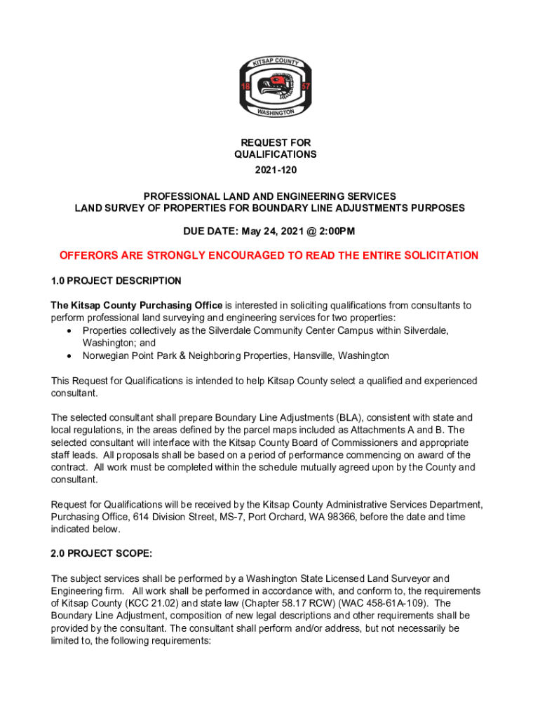 Fillable Online RFQ # 12-003-54 REQUEST FOR QUALIFICATIONS ... Fax Email Print - pdfFiller