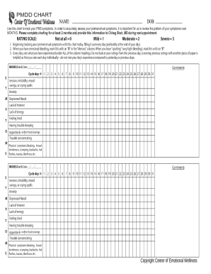 Fillable Online PMS Symtoms Tracker Chart. Use this chart to track your ...