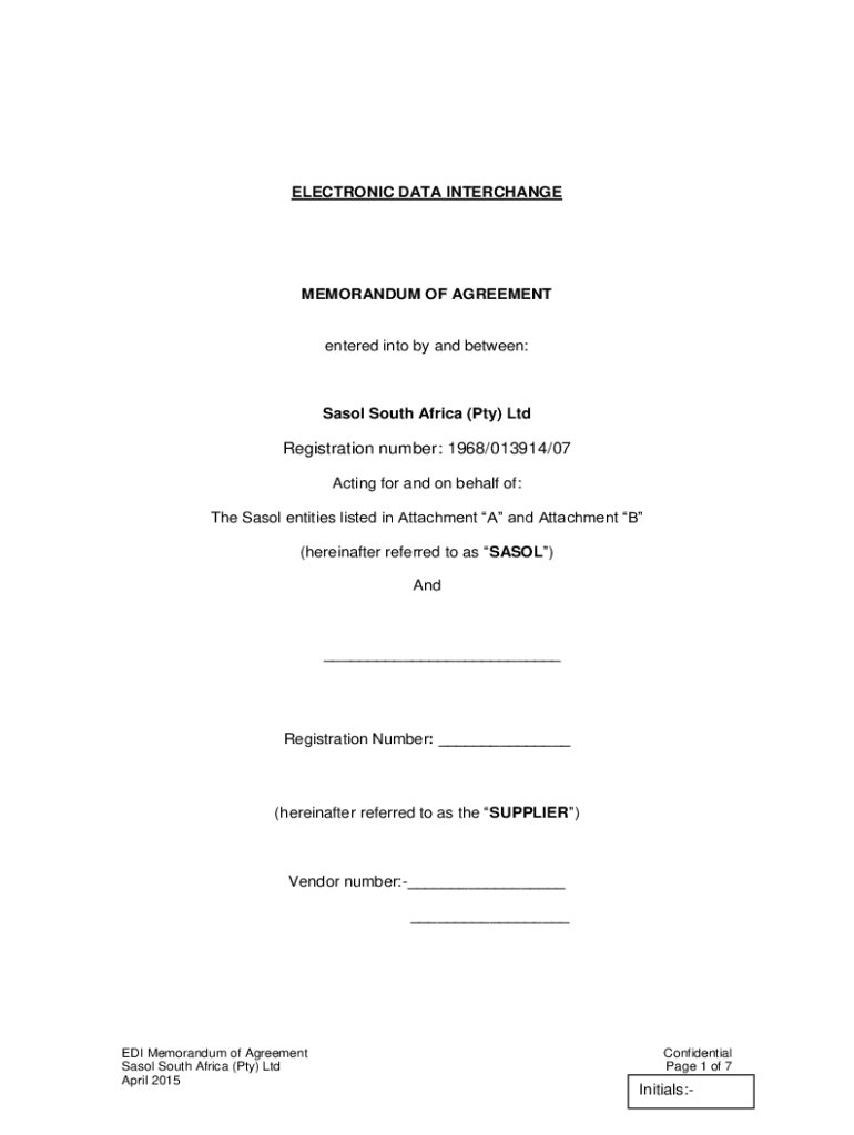 Fillable Online ELECTRONIC DATA INTERCHANGE Fax Email Print - pdfFiller