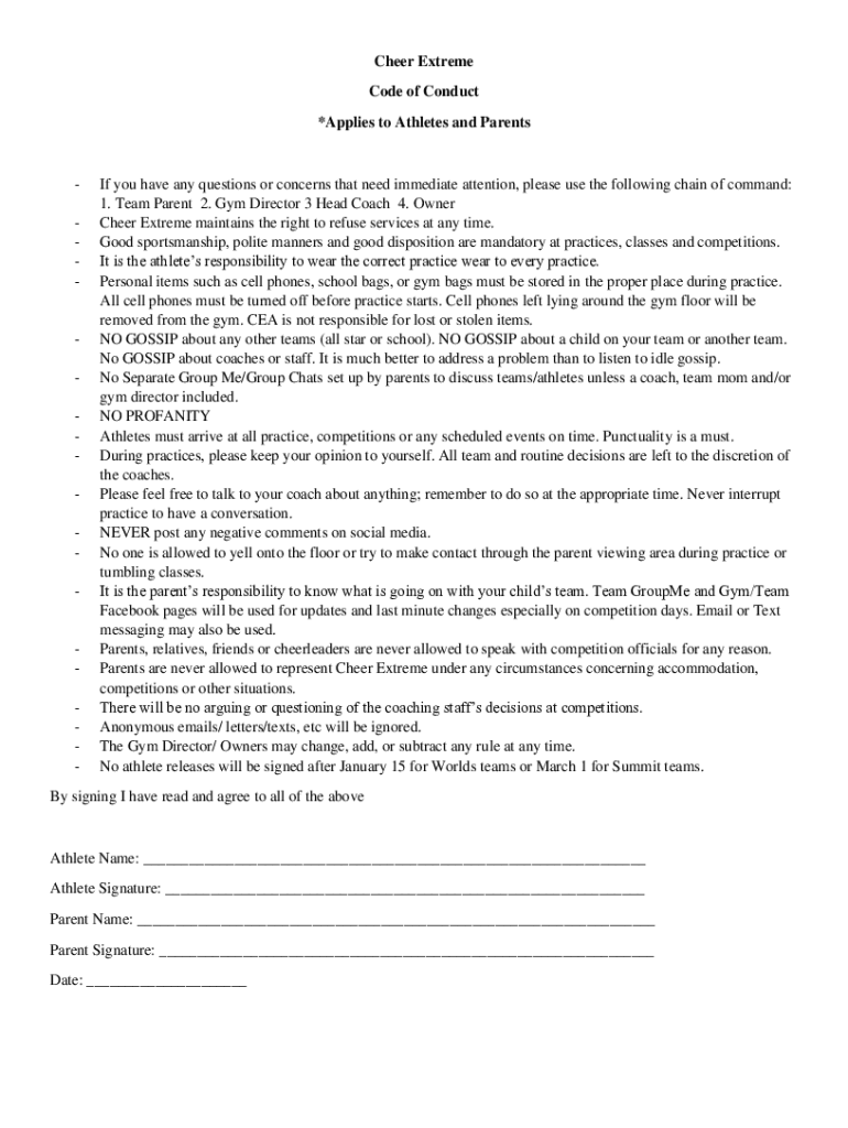 Fillable Online Code of Conduct CEA Fax Email Print - pdfFiller