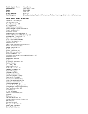 Fillable Online Small Works Roster Fax Email Print - pdfFiller