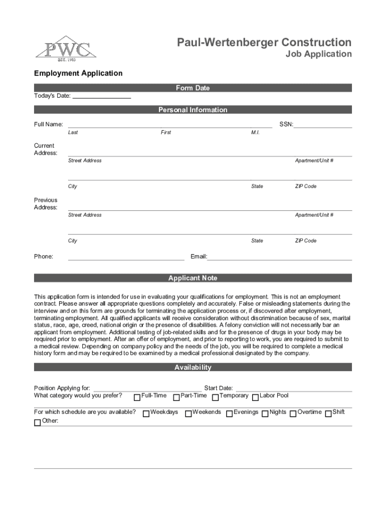 Fillable Online Job Application.pdf. basic job application template Fax ...