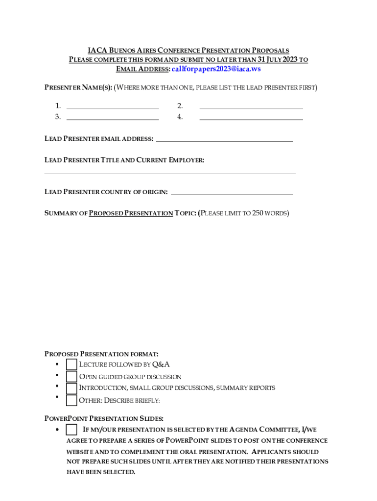 Fillable Online Submission Form NIJ Research Track at the 2023 IACA ...