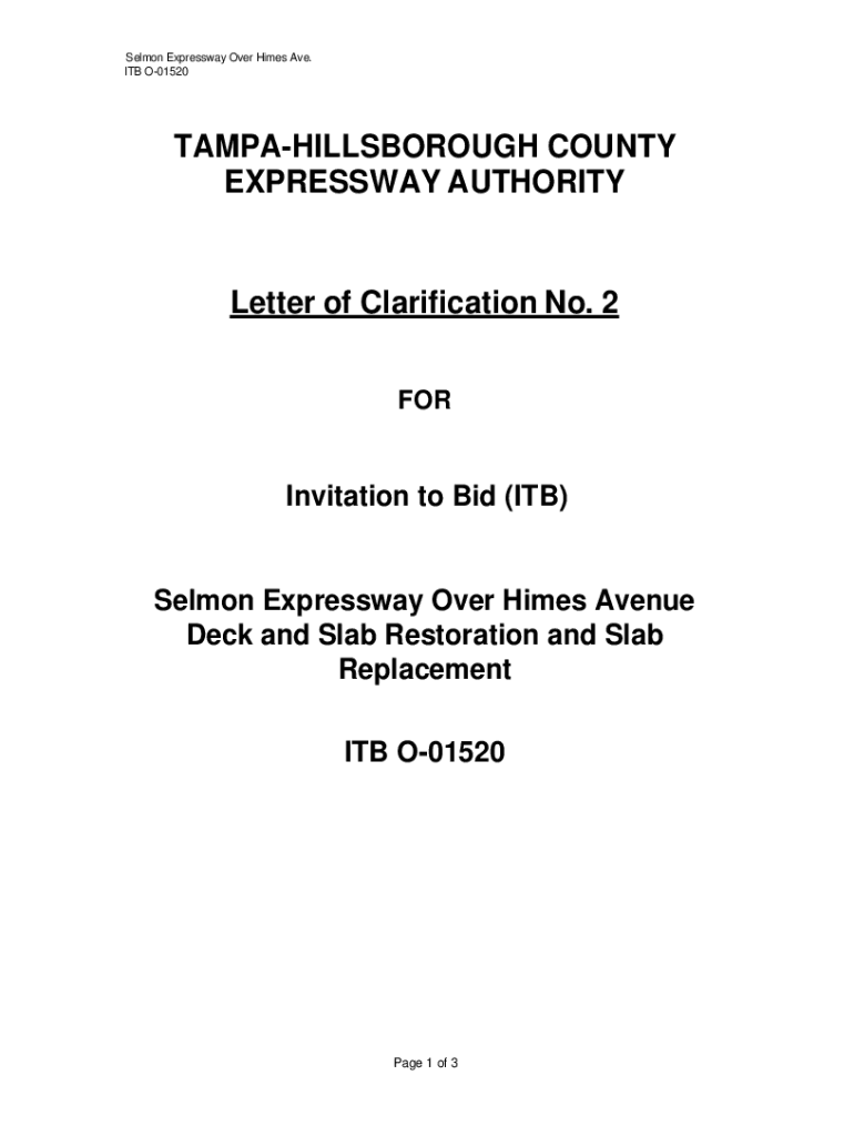 Fillable Online Letter-of-Clarification-No-1-ITB-O-01520. ... Fax Email ...