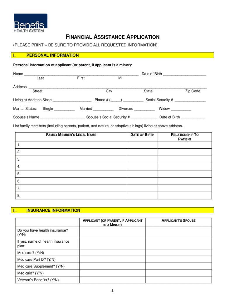 Fillable Online Financial Assistance Application (2) Fax Email Print - pdfFiller